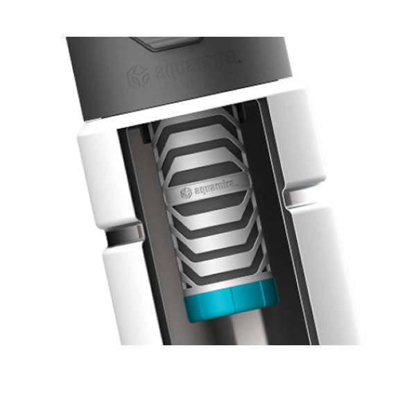 Aquamira Shift Water Filtration Bottle showing filter inside bottle